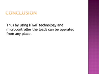 DTMF based load control | PPTX | Internet of Things | Internet