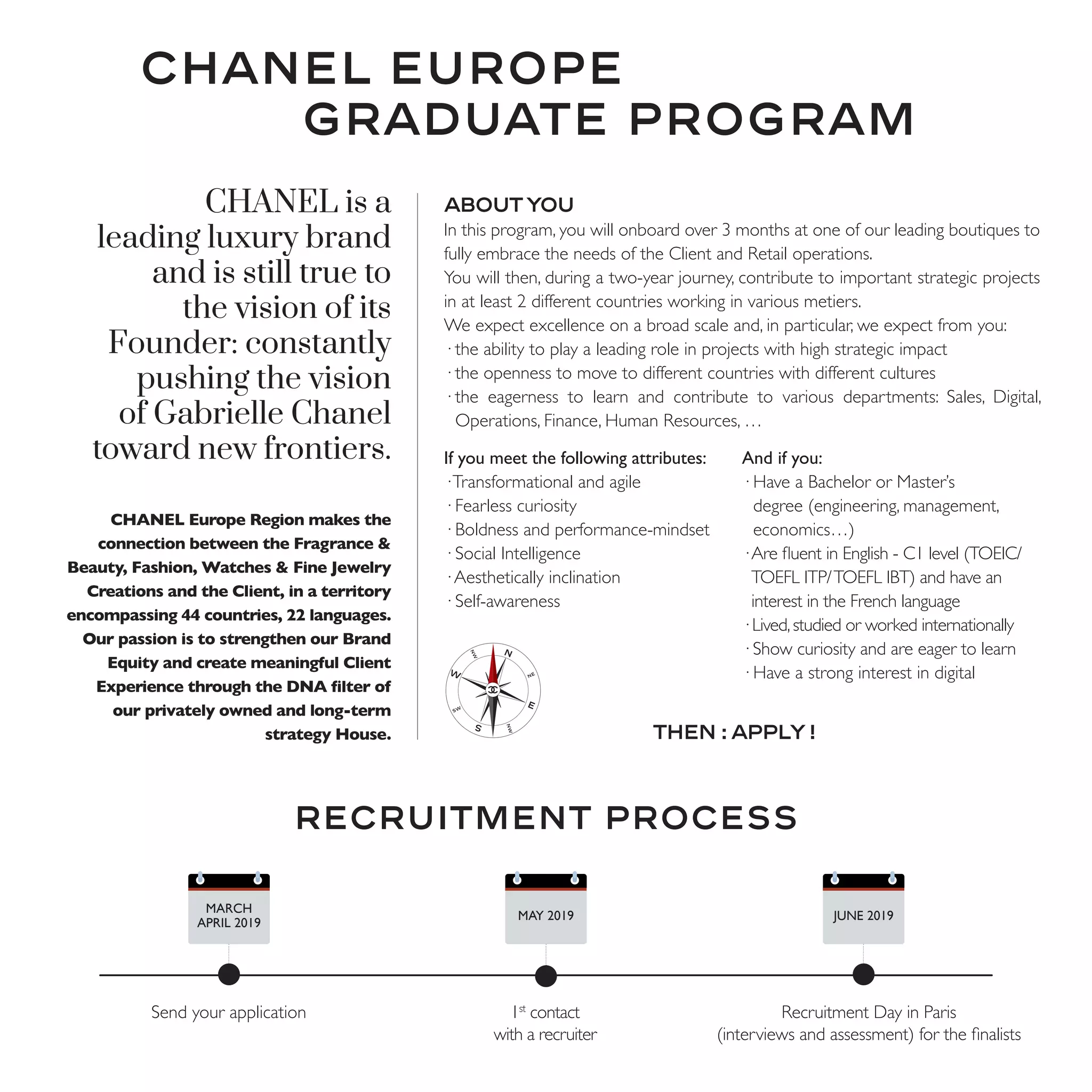 Chanel Europe Graduate Program 2019 | PDF