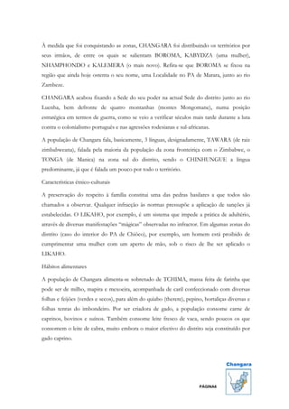 Perfil do distrito de Changara - Tete | PDF