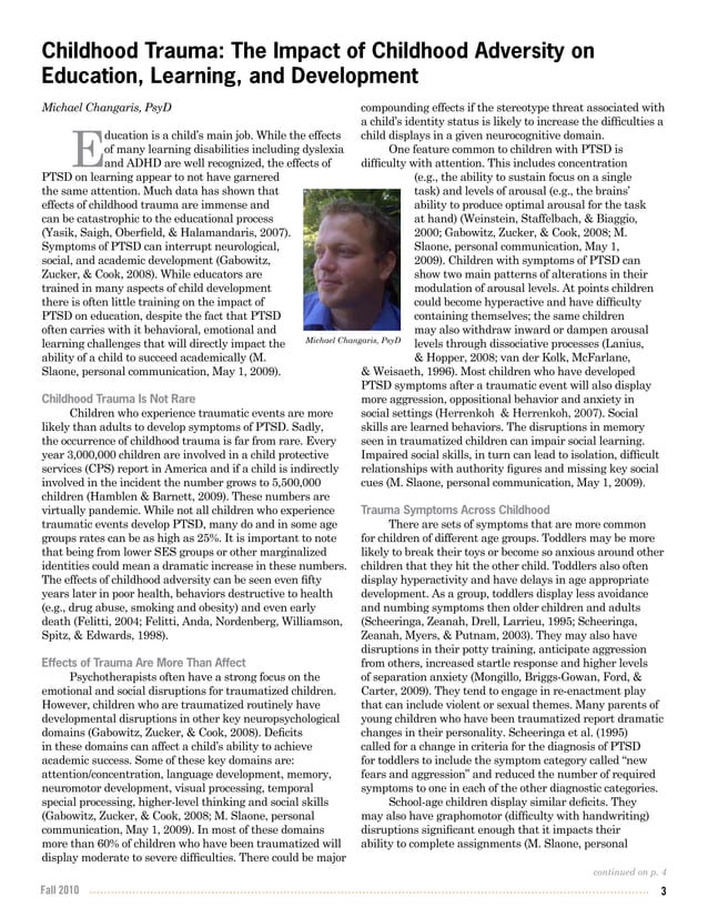 Childhood Trauma: The impact of Childhood Adversity on Education ...