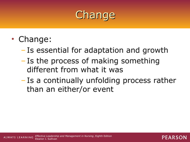 Initiating and managing change | PPT | Business | Business and Finance