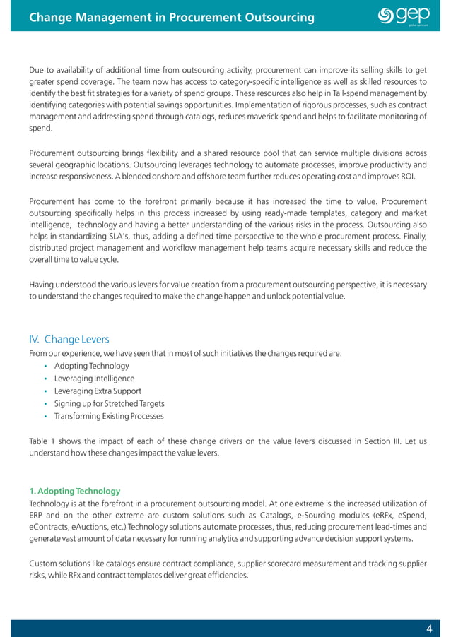 White Paper: Change management in procurement outsourcing | PDF ...