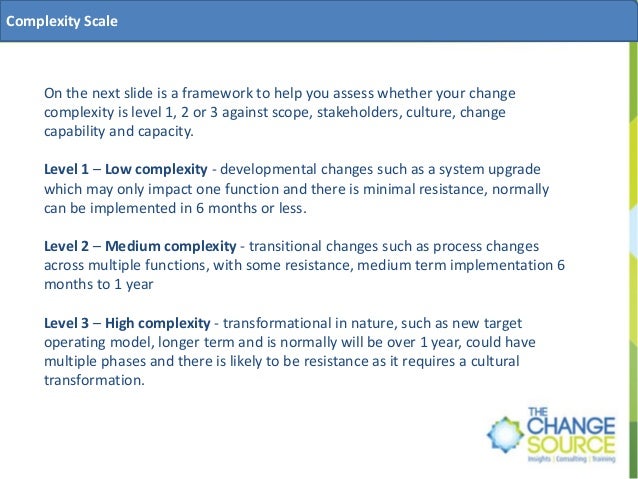 Change complexity assessment Change complexity assessment