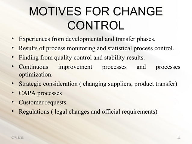 Change control | PPT | Business Administration | Business