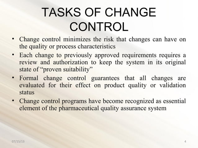 Change control | PPT | Business Administration | Business