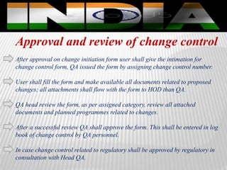 Change control,SOP,PHARMA,R&D,QC,QA | PPTX