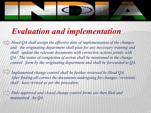 Change control,SOP,PHARMA,R&D,QC,QA | PPTX