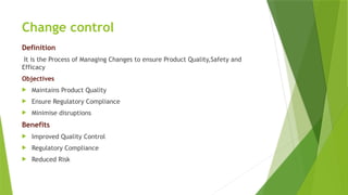 change control and it's types of change control | PPTX