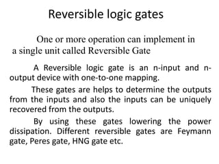OPTIMIZED REVERSIBLE VEDIC MULTIPLIERS | PPTX