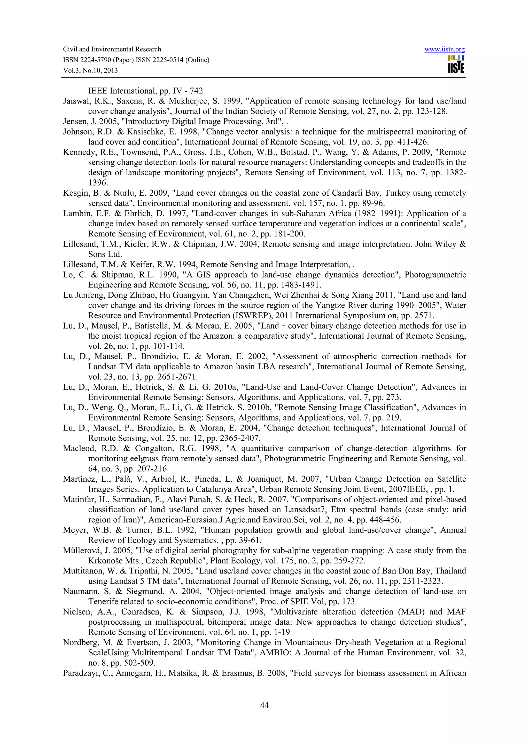 Change detection process and techniques | PDF