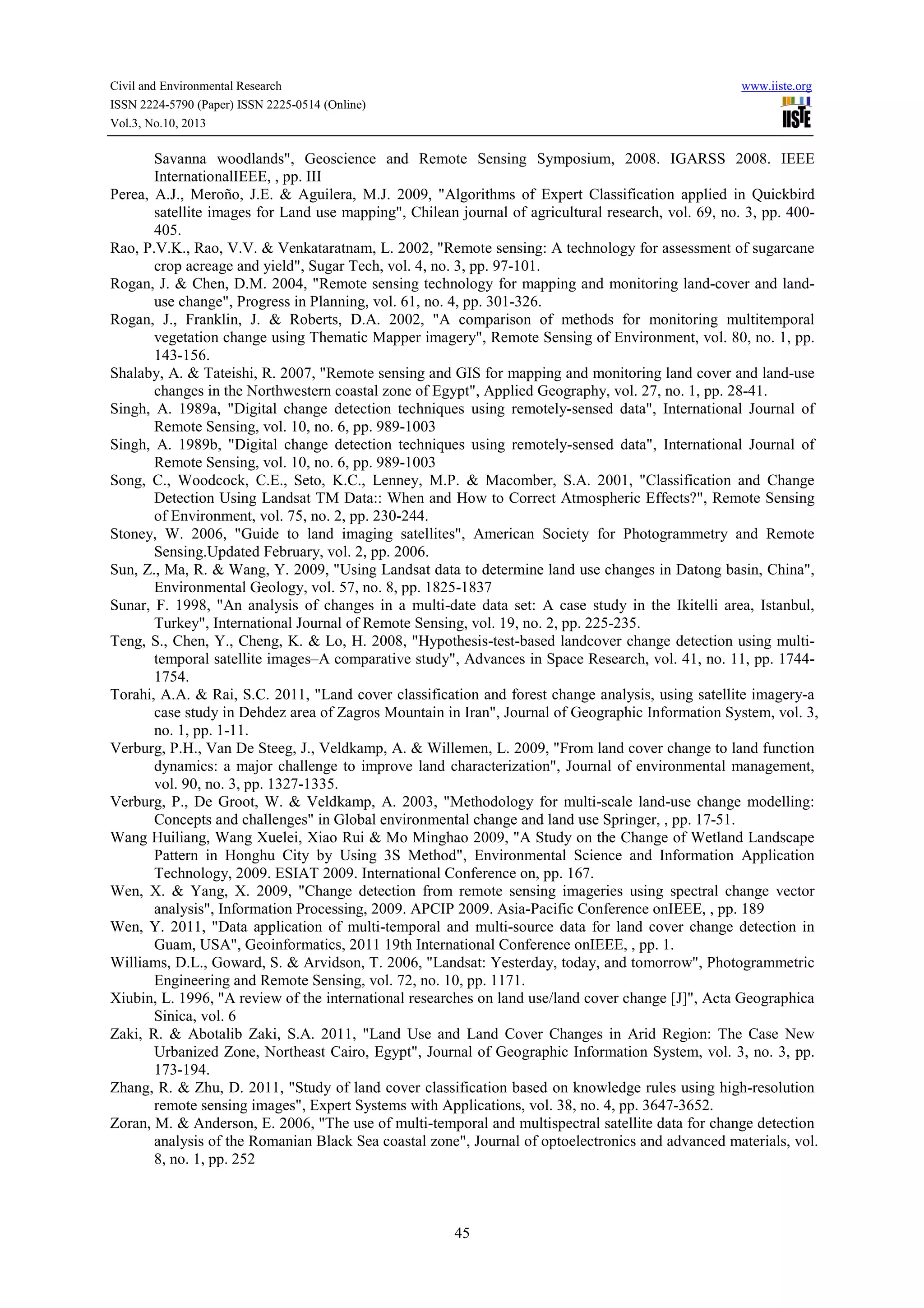 Change detection process and techniques | PDF
