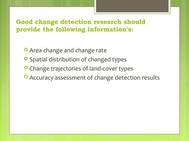 Change detection using remote sensing and GIS | PPT | Geography | Science