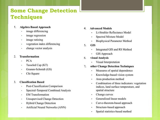 Change detection using remote sensing and GIS | PPT | Geography | Science