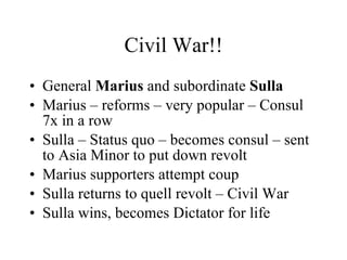 Change From Republic To Empire | PPT | Death, Injury, or Military ...
