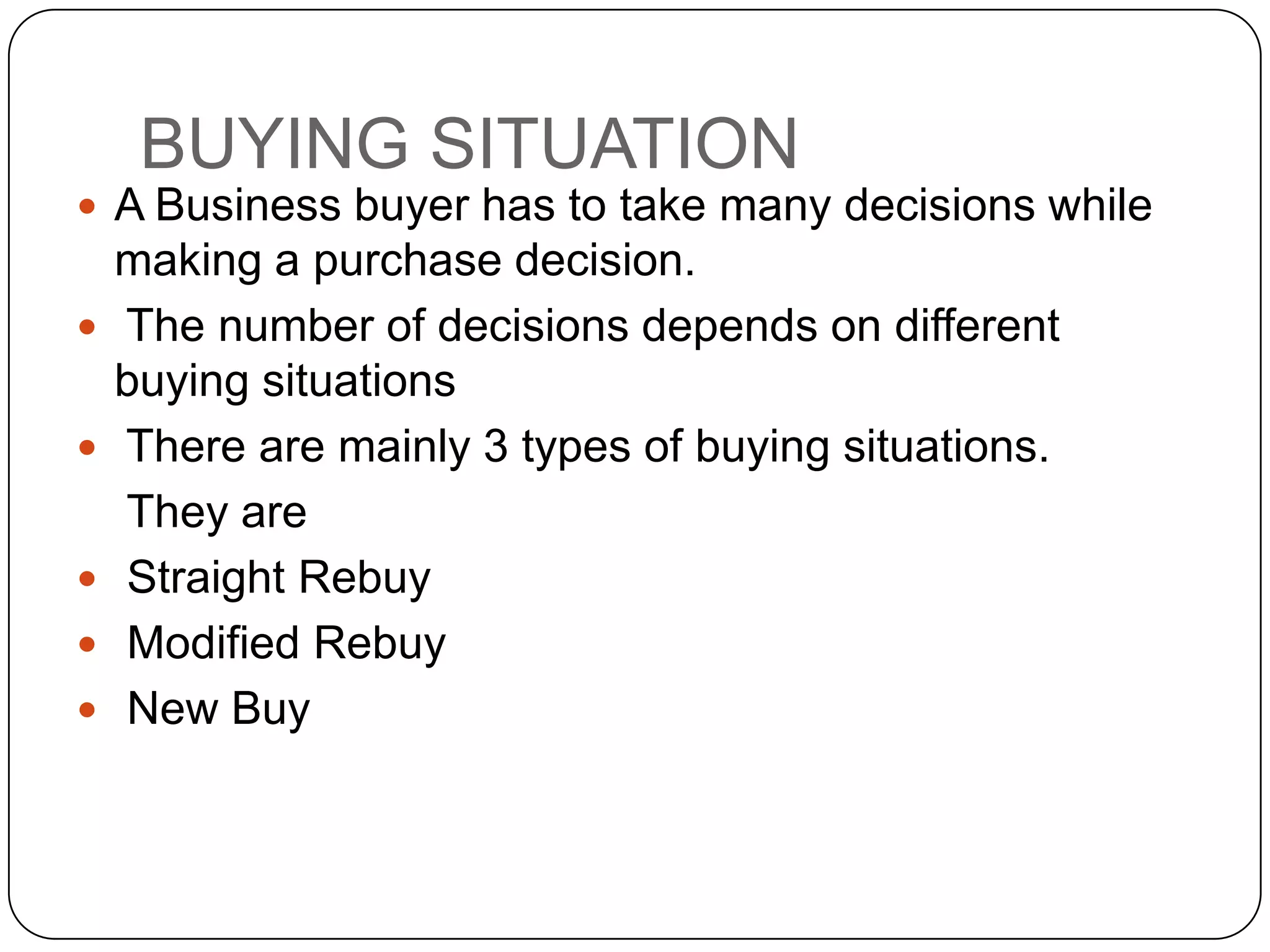 Change in buying situations | PPT