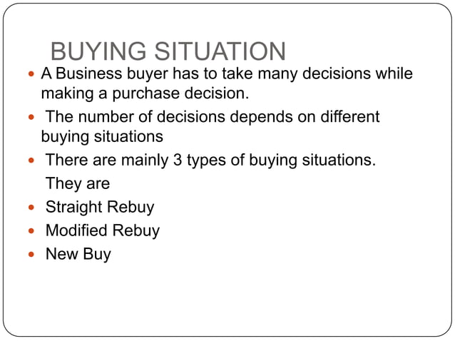 Change in buying situations | PPT