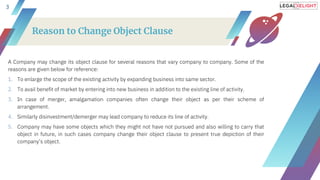 Change in Object Clause of Company | PPTX
