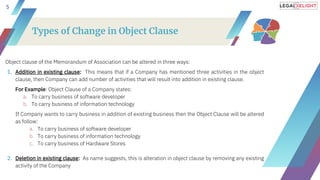 Change in Object Clause of Company | PPTX