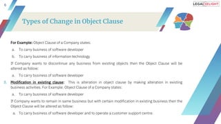 Change in Object Clause of Company | PPTX