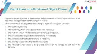 Change in Object Clause of Company | PPTX