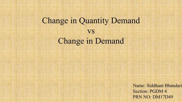 Change in quantity demand vs change in demand | PPTX | Business ...