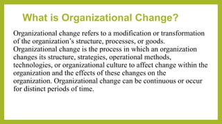 Change in the organization behaviour for mBA students | PPTX