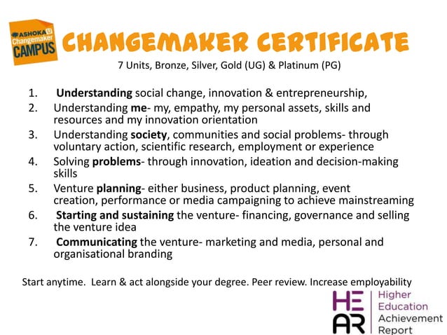 Changemaker campus presentation students Nov 2013 | PPT
