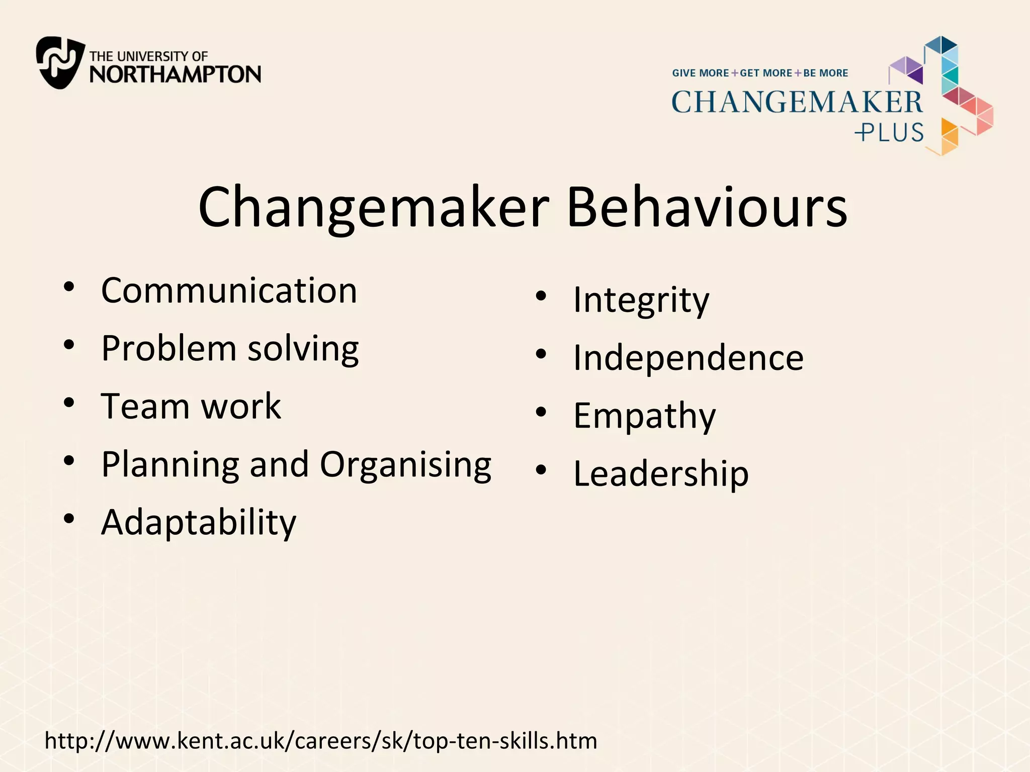 Changemaker Certificate Oct 2014 | PPT