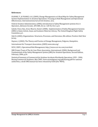 Change management for s m s in aviation | PDF