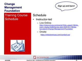 Change management foundation training course by interprom | PPT