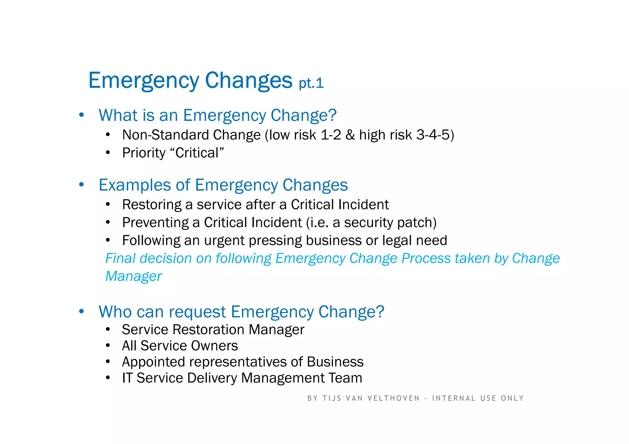 Change management infra basic - quick guideline v1.1 tj | PDF