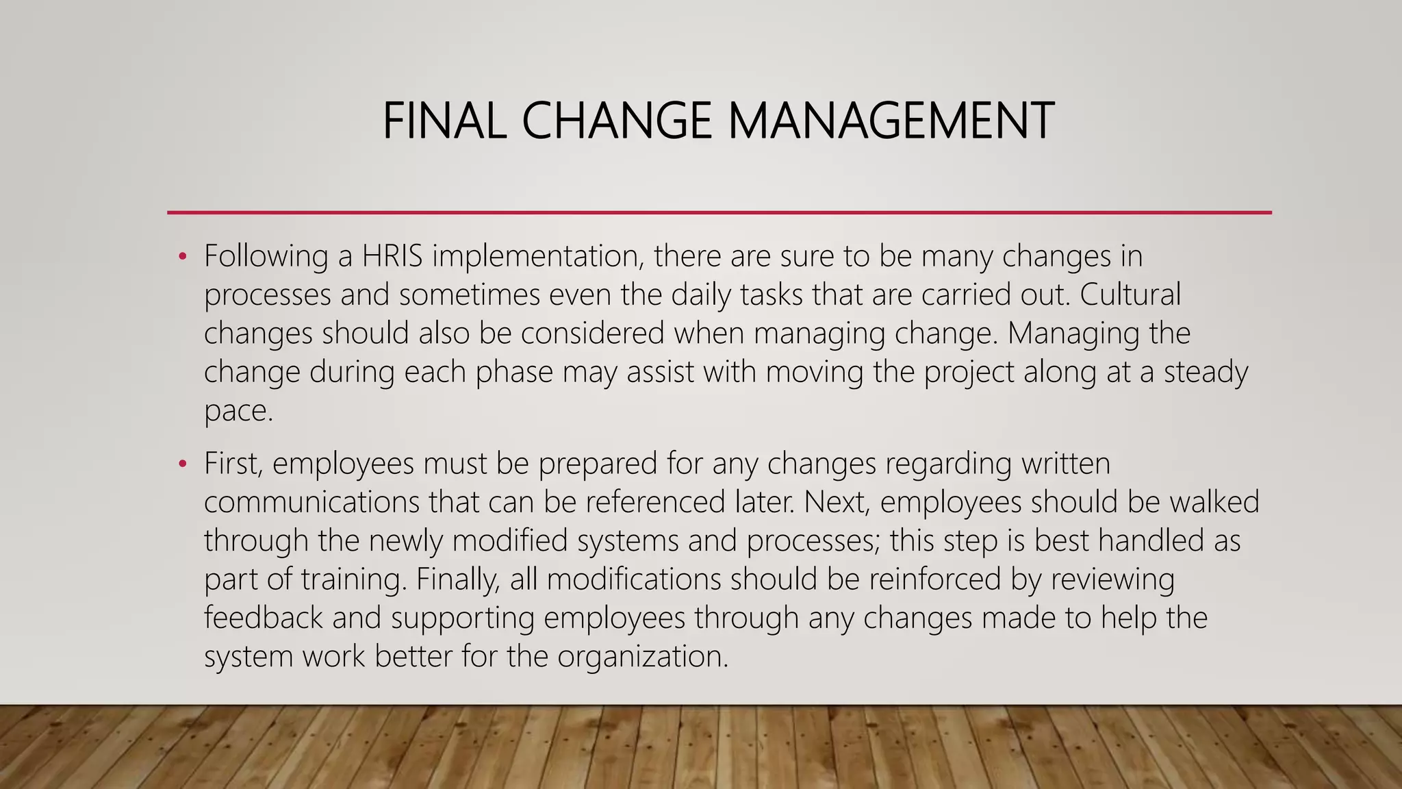 Change Management in an HRIS System | PPTX