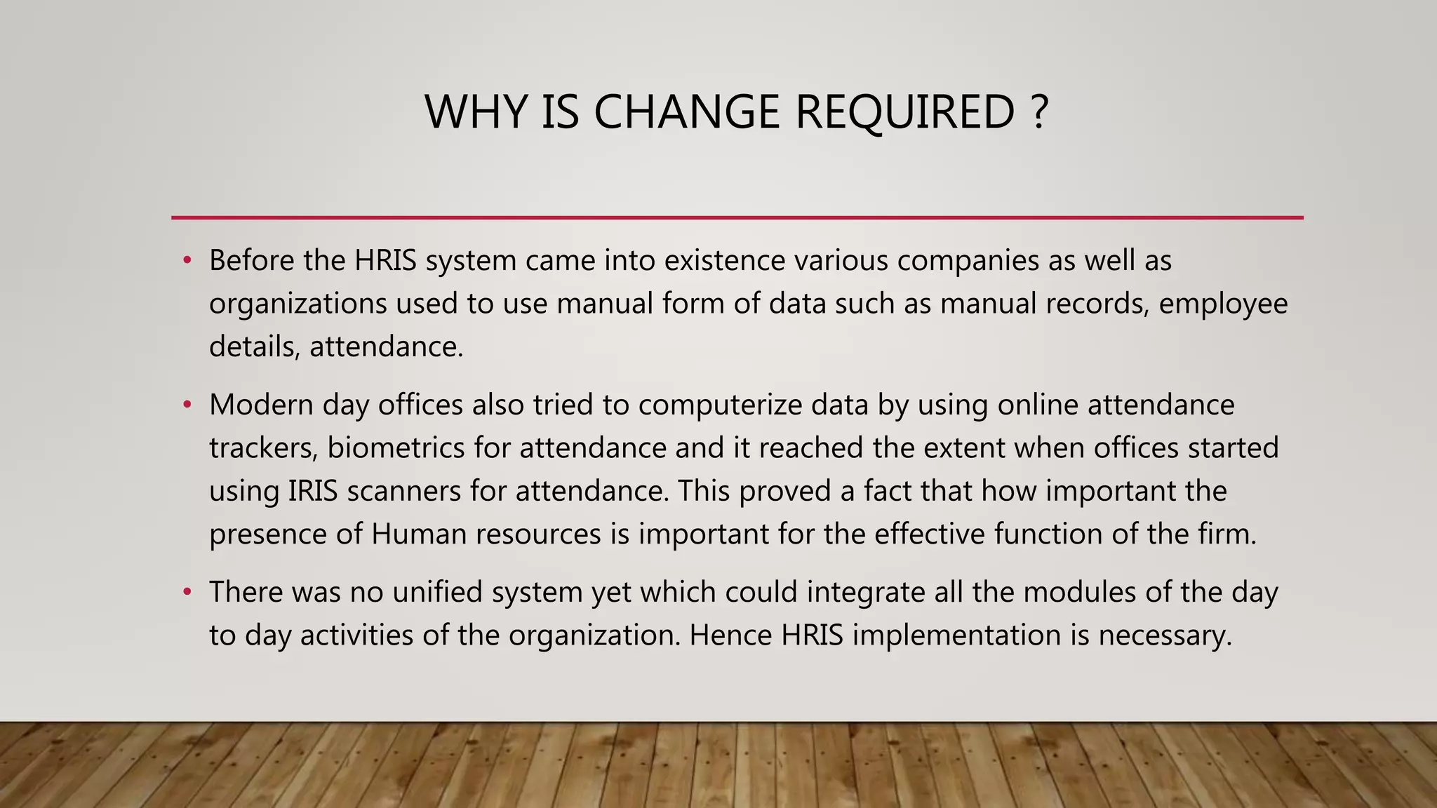Change Management in an HRIS System | PPTX