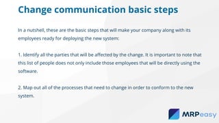 Change management in manufacturing implementing an erp system | PDF