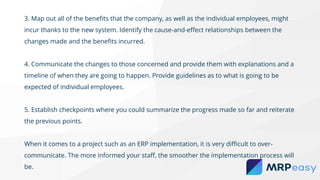 Change management in manufacturing implementing an erp system | PDF
