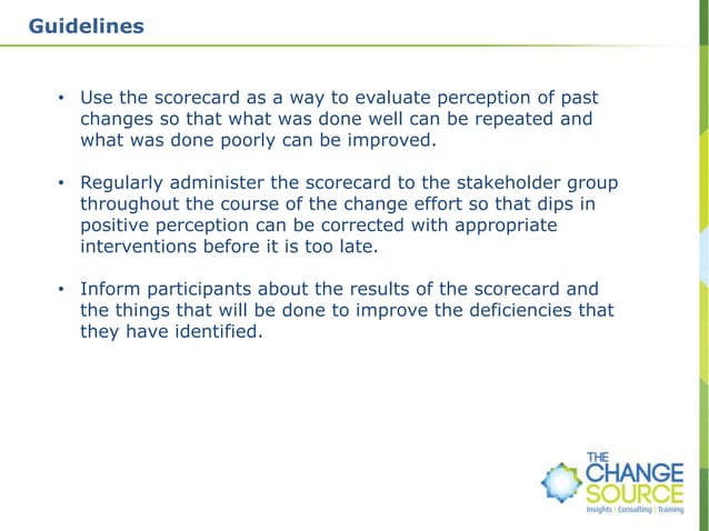 Change management journey scorecard | PPT