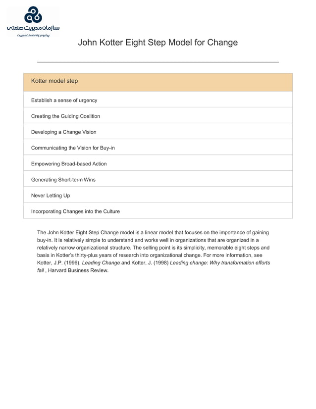 Change management methodologies comparison | PDF