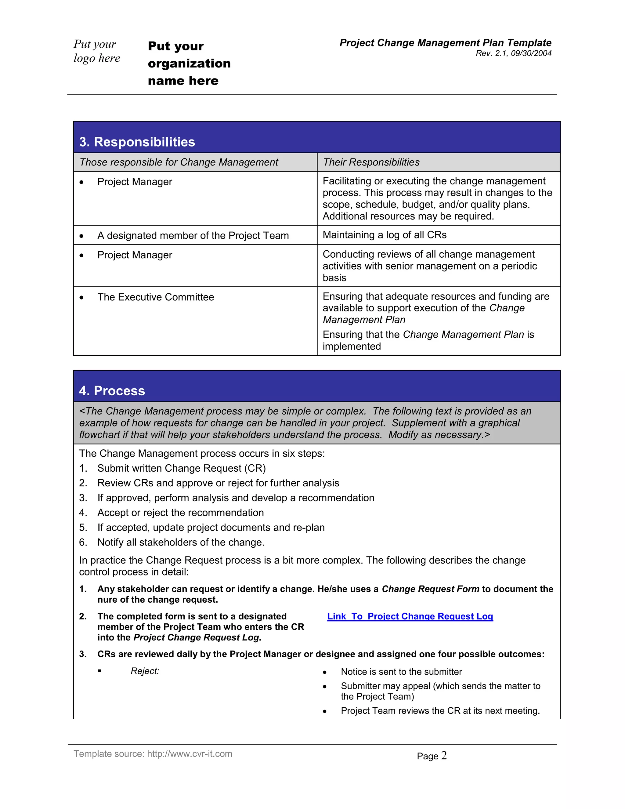 Change management plan_template | DOCX
