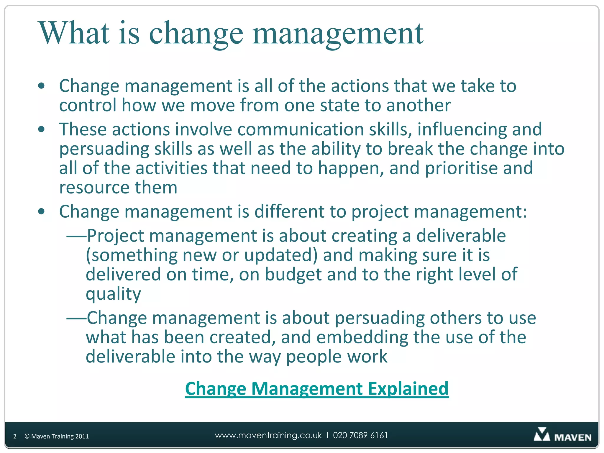 Change Management Quick Guide | PPT