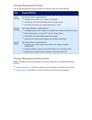 Change management roles | PDF