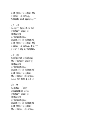 Change Management Simulation Reflection Paper Week 6 Assignm | DOCX