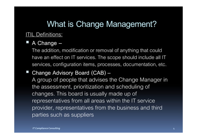 Change Management Overview | PDF