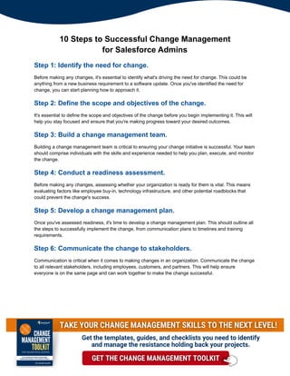 Change Management Starter Pack for Salesforce Admins | PDF