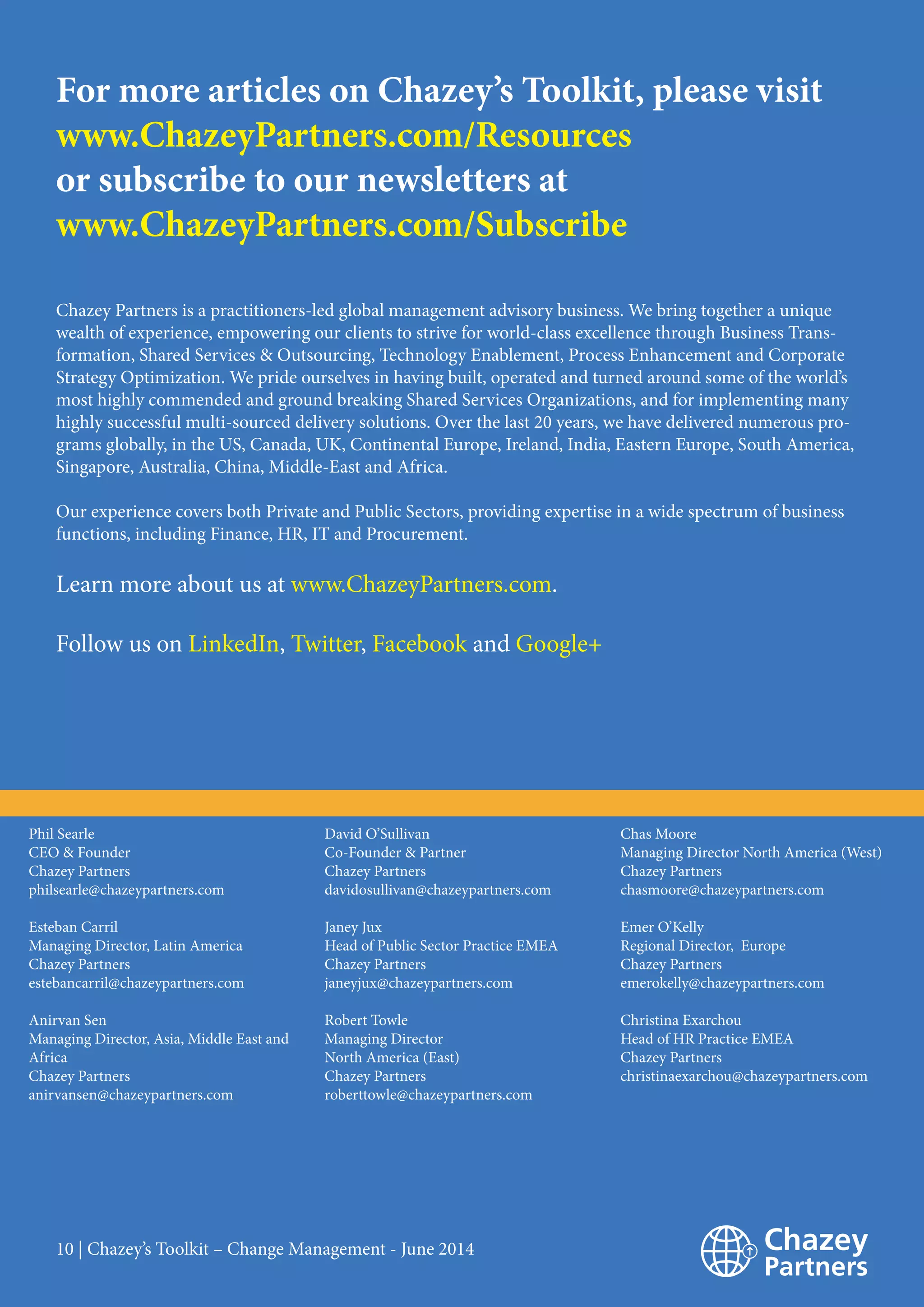 3 Key Factors to Effective Change Management in Shared Services | PDF