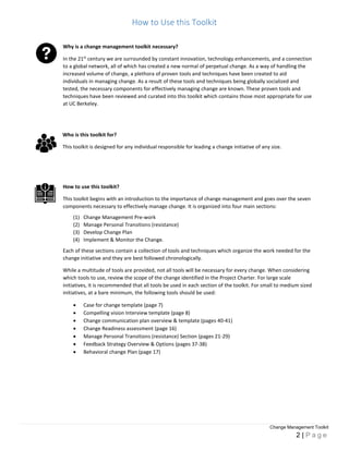 change management toolkit -tips, tools, and techniques for leading a ...