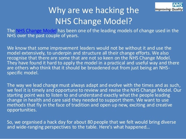 NHS Change Model hack day full report