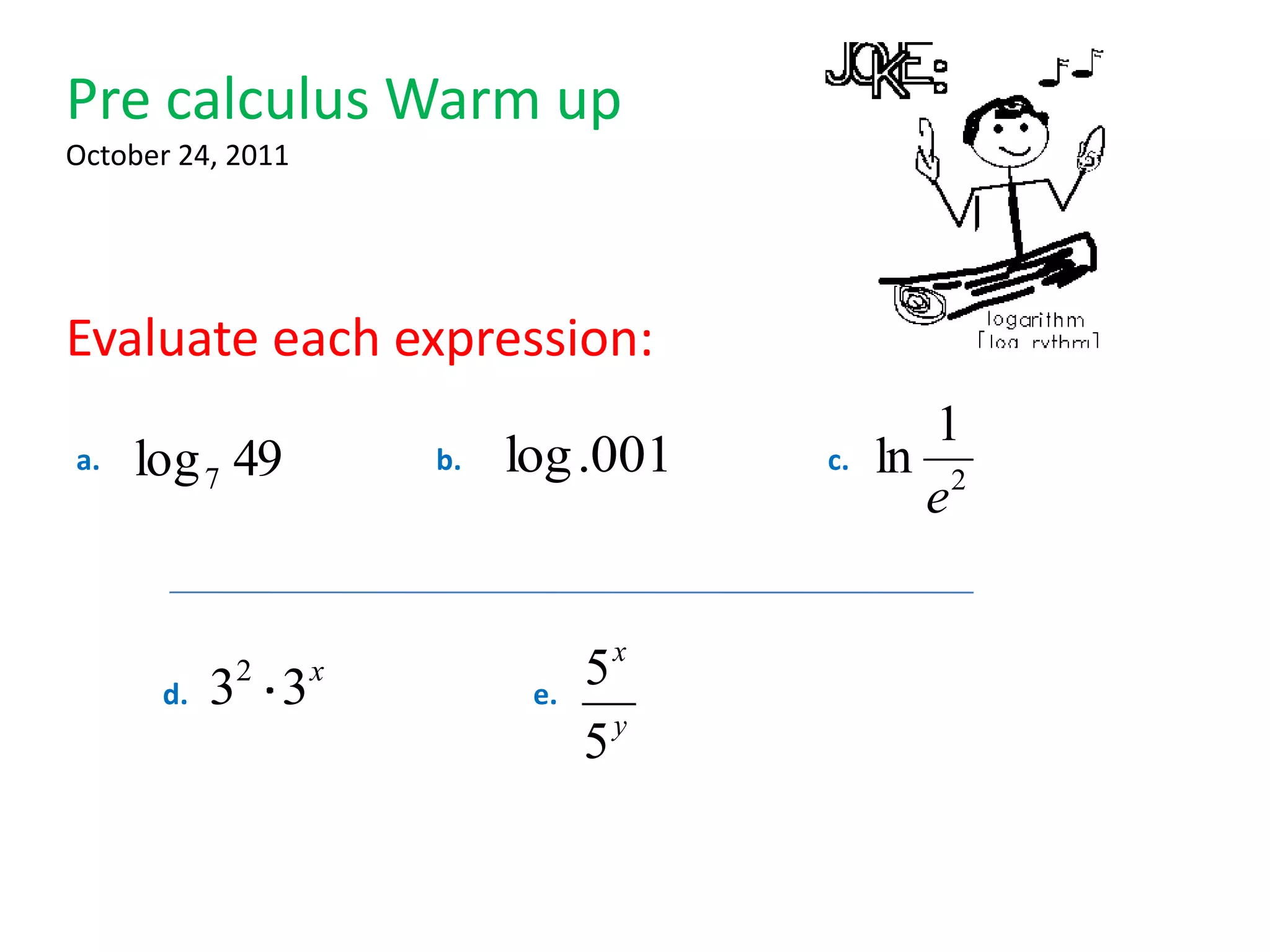 Change of base precalc | PPT