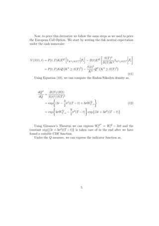 Pricing Exotics using Change of Numeraire | PDF