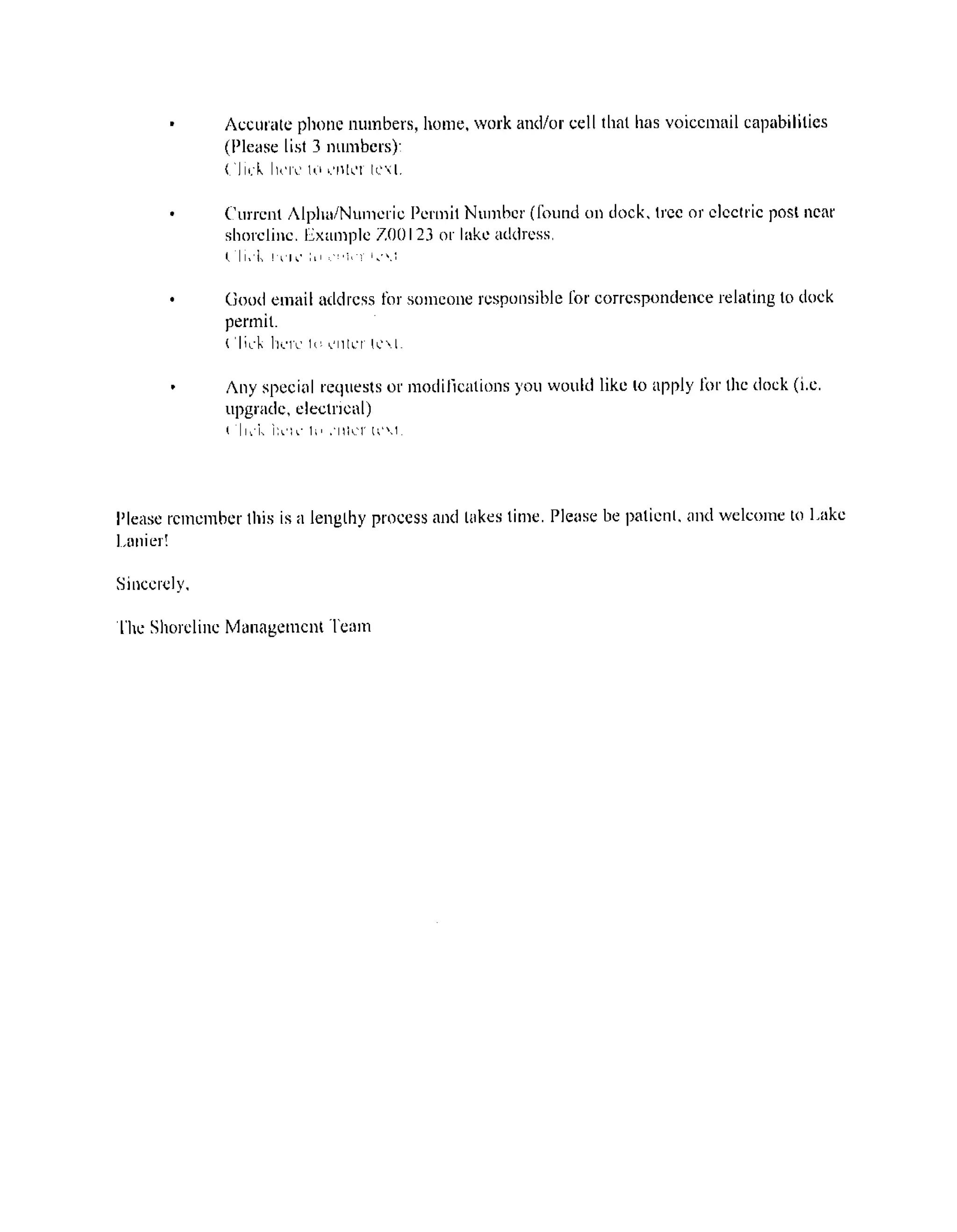 Change Of Owner Process For Dock Permits On Lake Lanier | PDF