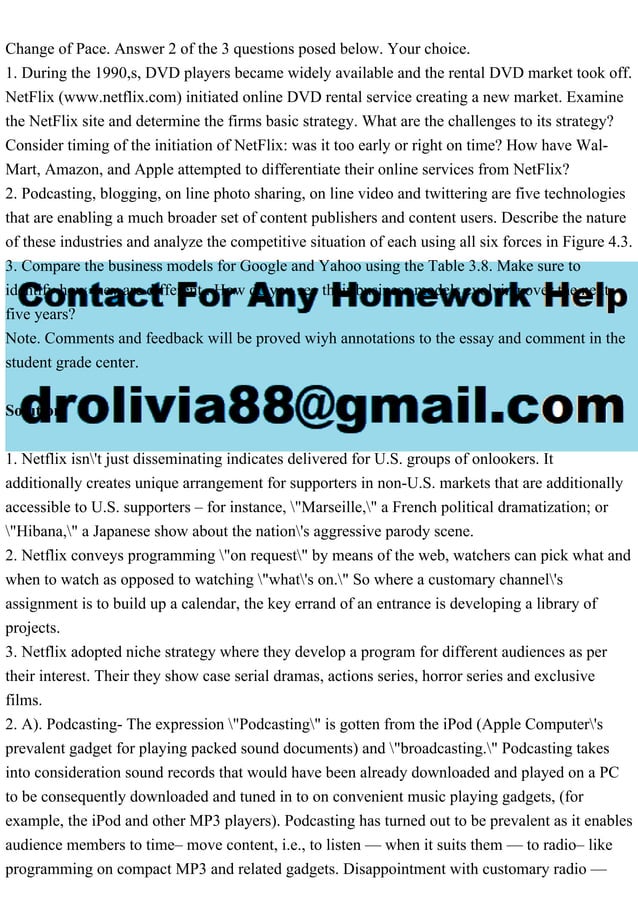 Change of Pace. Answer 2 of the 3 questions posed below. Your choice.pdf